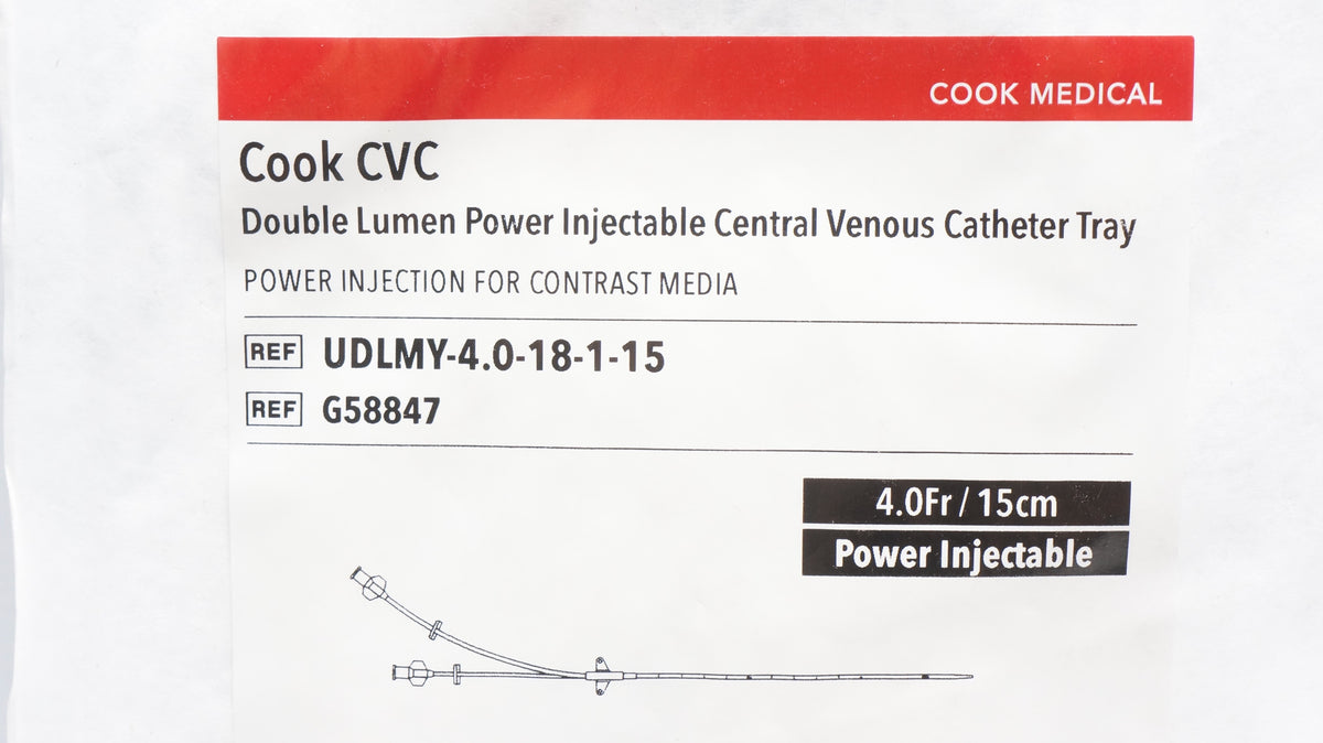 Cook Medical G58847 Cook CVC, Dual Lumen Power Injectable Venous Cath ...