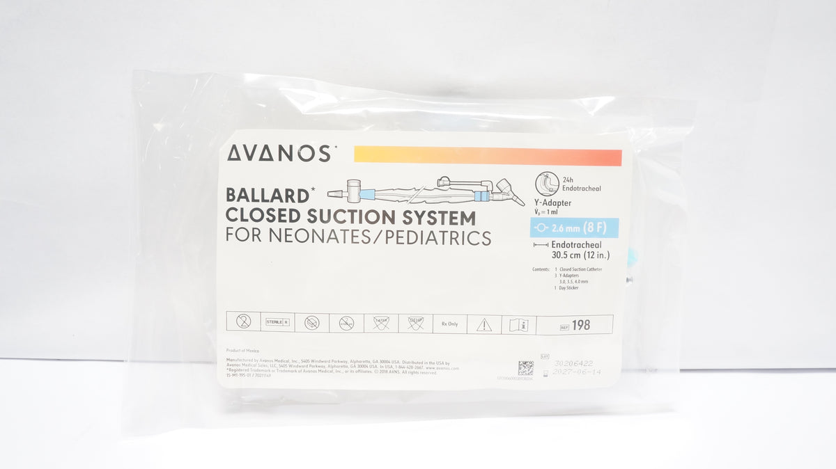 Avanos 198 Ballard Closed Suction System for Neonates/Pediatrics 8F x ...