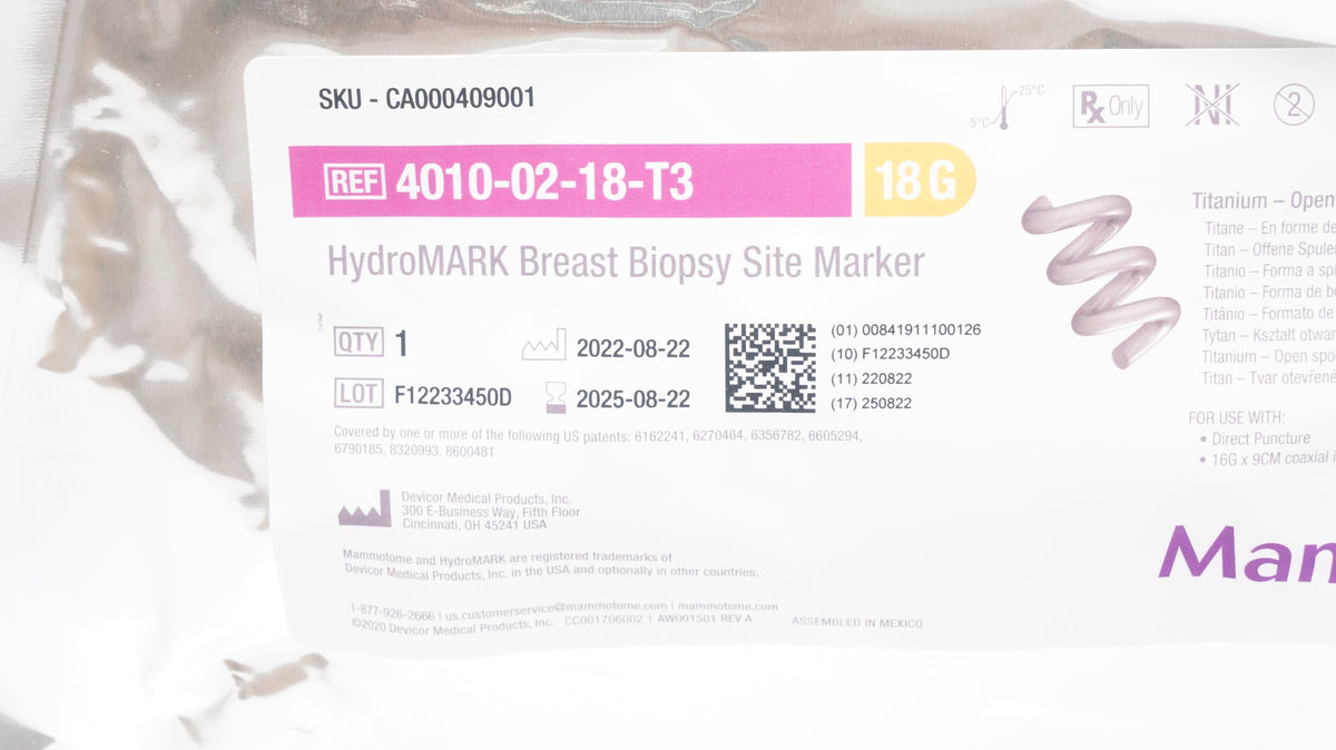 Devicor 4010-02-18-T3 Mammotome HydroMARK Breast Biopsy Site Marker 18 ...