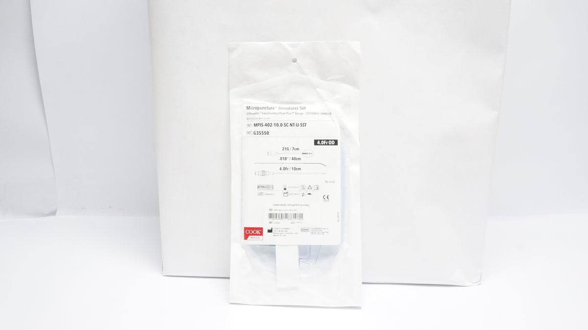 Cook Medical G35550 Micropuncture Introducer Set 4.0 Fr x 21G x .018in ...