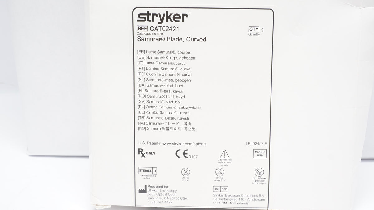 Stryker CAT02421 Samurai Blade, Curved (x) – Imedicsales