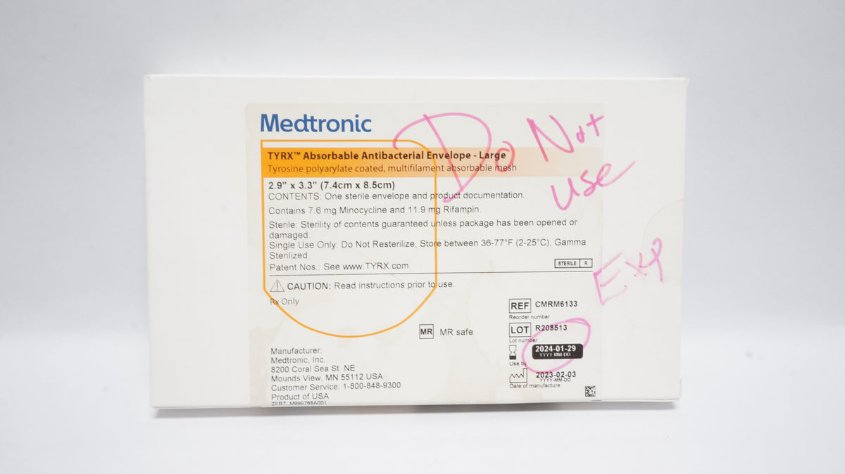 Medtronic CMRM6133 Tyrx Absorbable Antibacterial Envelope Large 2.9 x ...