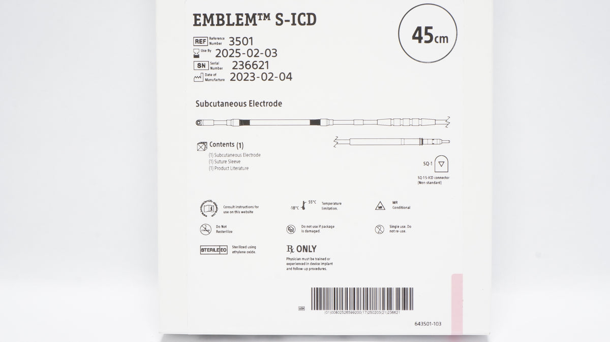 Boston Scientific 3501 Emblem S-ICD Subcutaneous Electrode 45cm (x ...