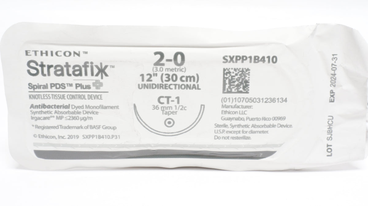 Ethicon SXPP1B410 2-0 Stratafix Spiral PDS Plus CT- 36mm 1/2c Taper, 1 ...