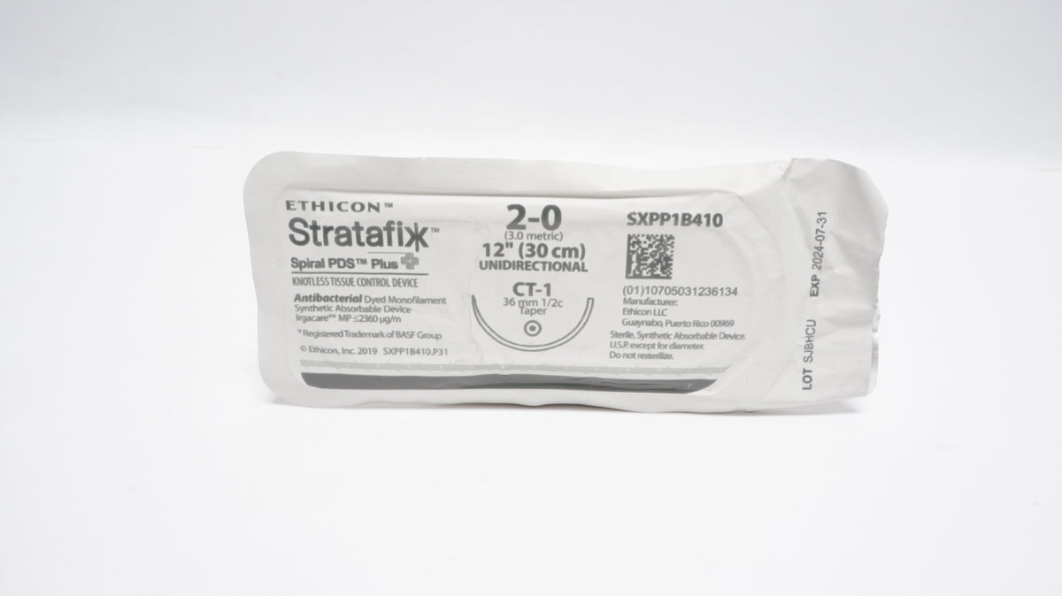 Ethicon SXPP1B410 2-0 Stratafix Spiral PDS Plus CT- 36mm 1/2c Taper, 1 ...