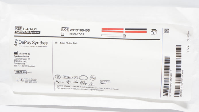 DePuy Synthes L-4B-G1 4mm Fluted Ball – Imedicsales