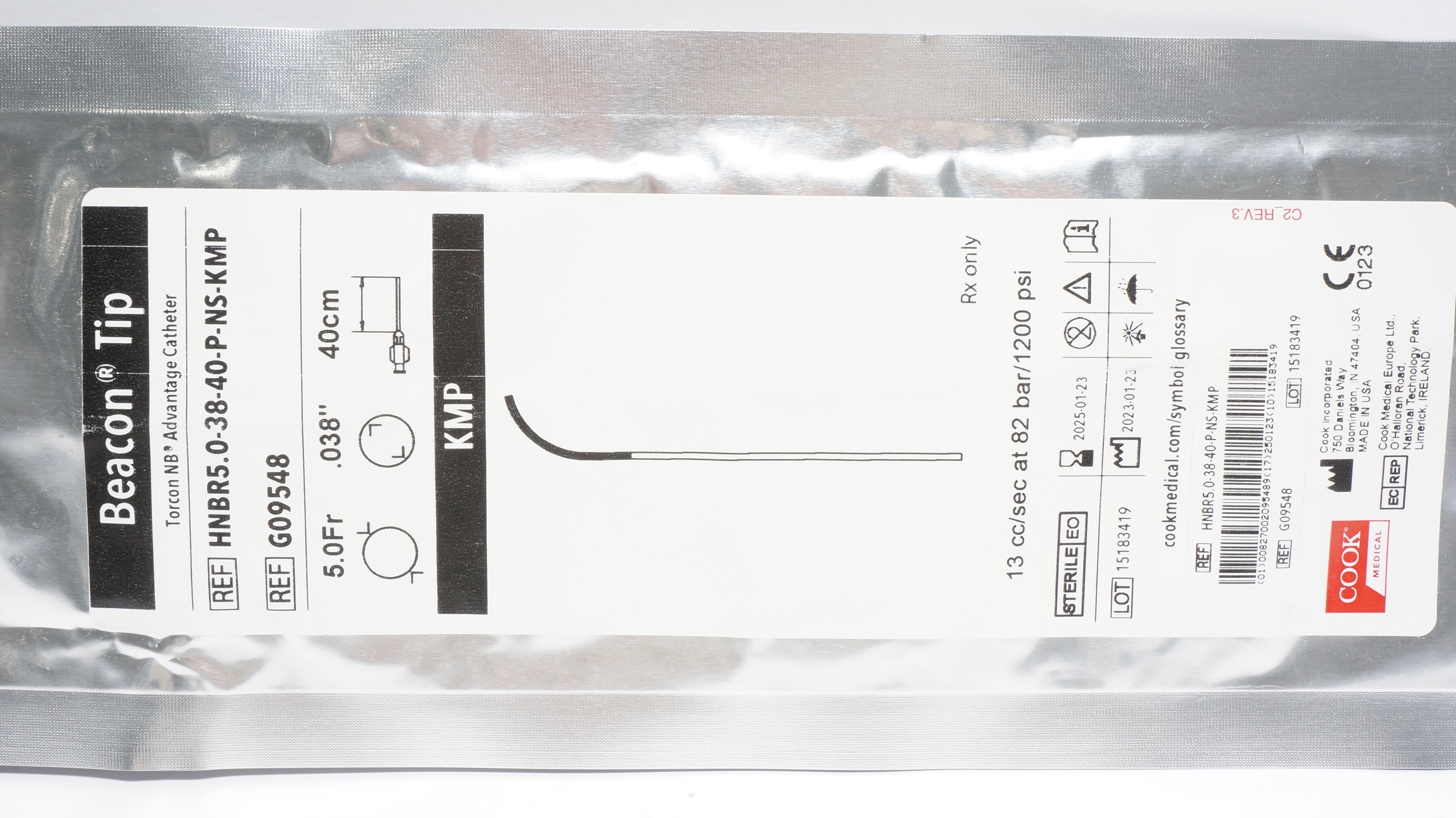Cook G09548 Beacon Tip KMP Torcon NB Advantage Cath. 5.0Fr x .038inch – Imedicsales