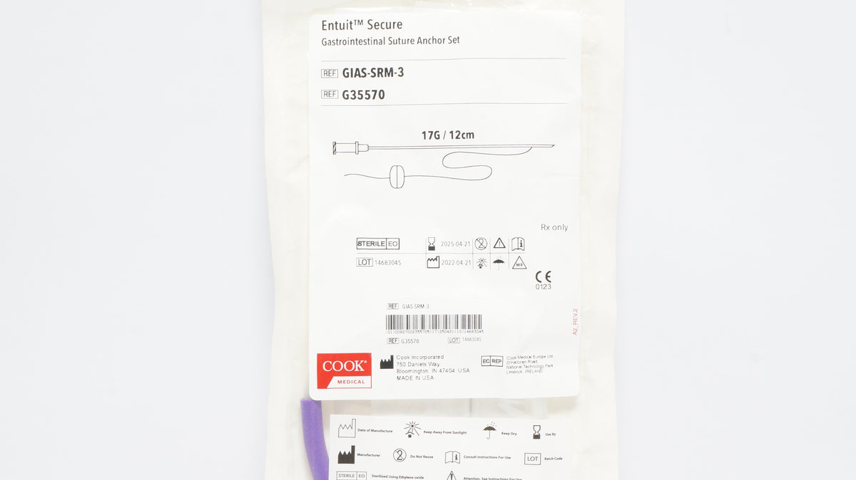 Cook Medical G35570 Entuit Secure Gastrointestinal Suture Anchor Set 1 ...