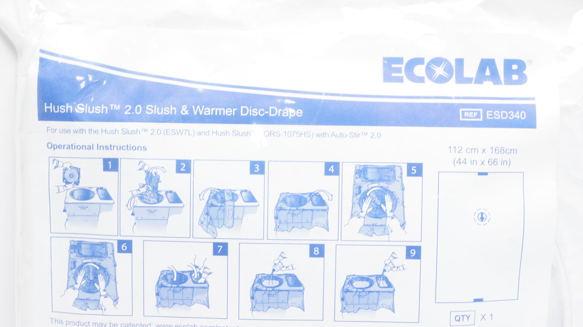 Microtek ESD340 Ecolab Hush Slush 2.0 Slush & Warmer Disc-Drape 44In x ...