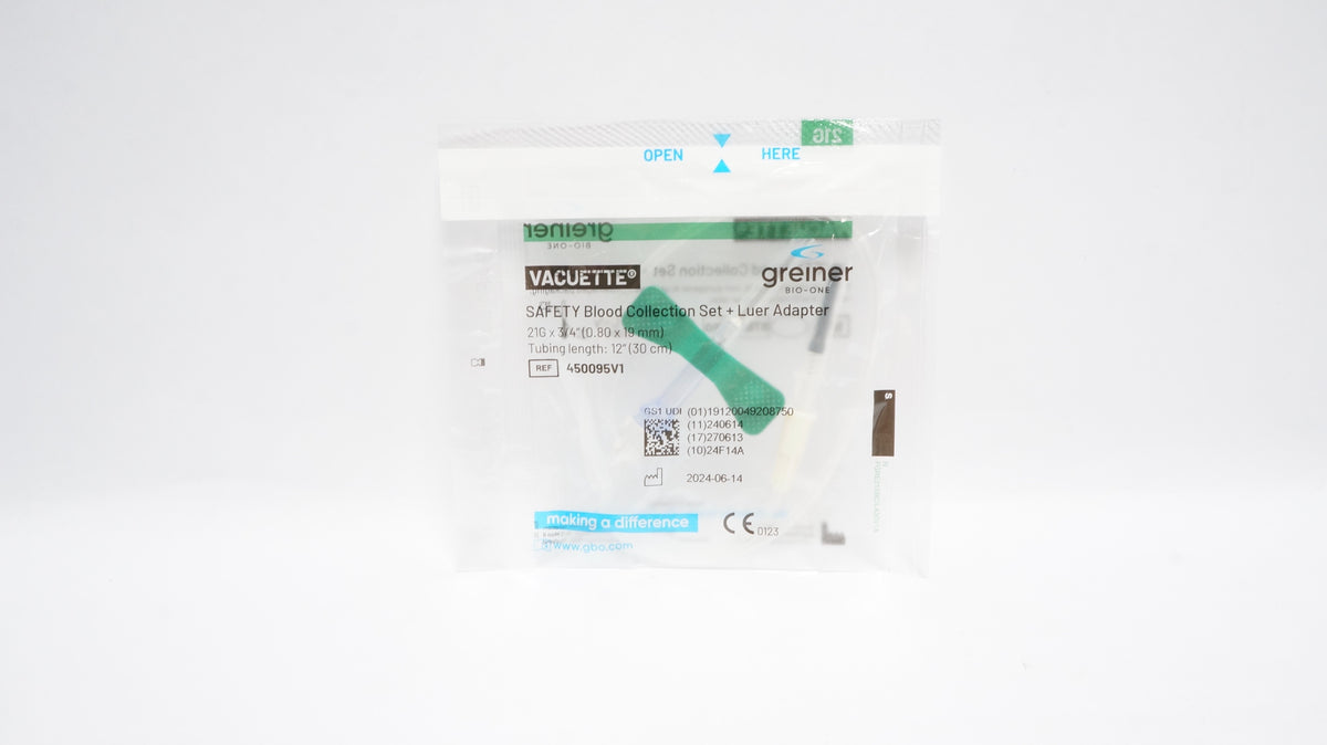 Greiner 450095V1 Vacuette Blood Collection Set + Luer Adapter 21 Ga x ...