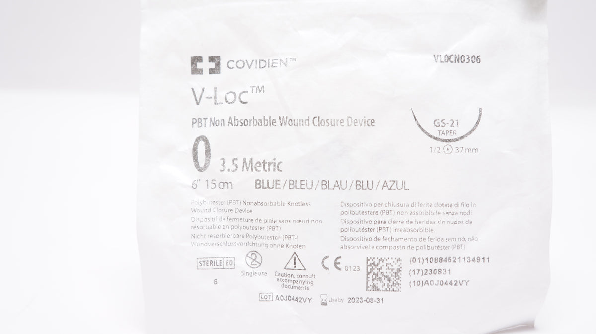 Covidien VLOCN0306 V-Loc 0 PBT Non Absorbable Wound Closure Device Blu ...