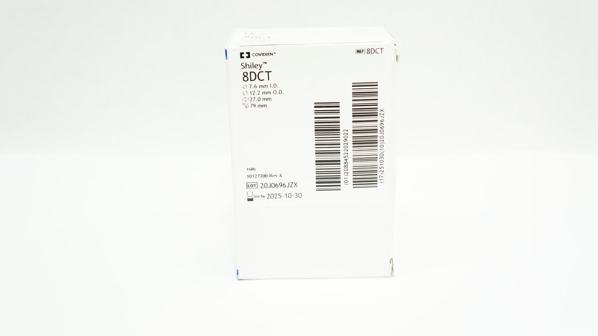 Covidien 8DCT Shiley Tracheostomy Tube Cuffed 7.6mm x 12.2mm x 27.0mm ...
