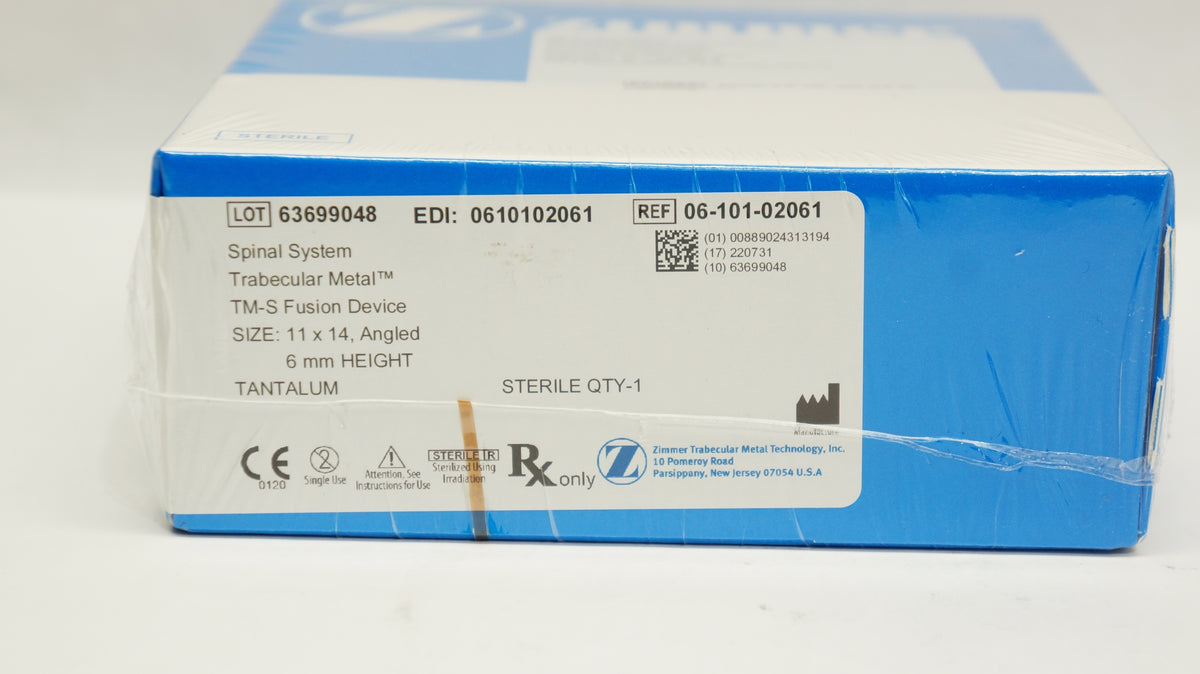 Zimmer 06-101-02061 Spinal System Trabecular Metal TM-S Fusion Device ...