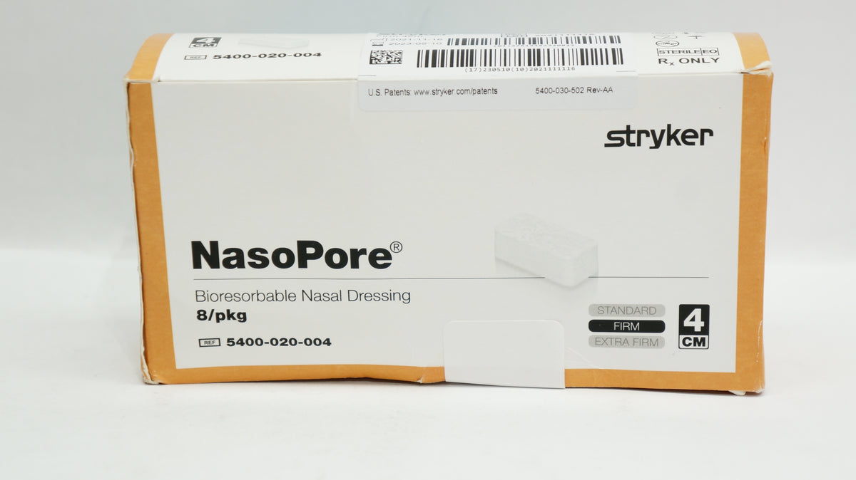 Stryker 5400-020-004 NasoPore Bioresorbable Nasal Dressing, Firm 4cm ...