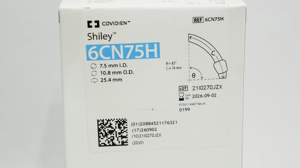 Covidien 6CN75N Shiley Adult Flexible Tracheostomy Tube 7.5mm x 10.8mm ...