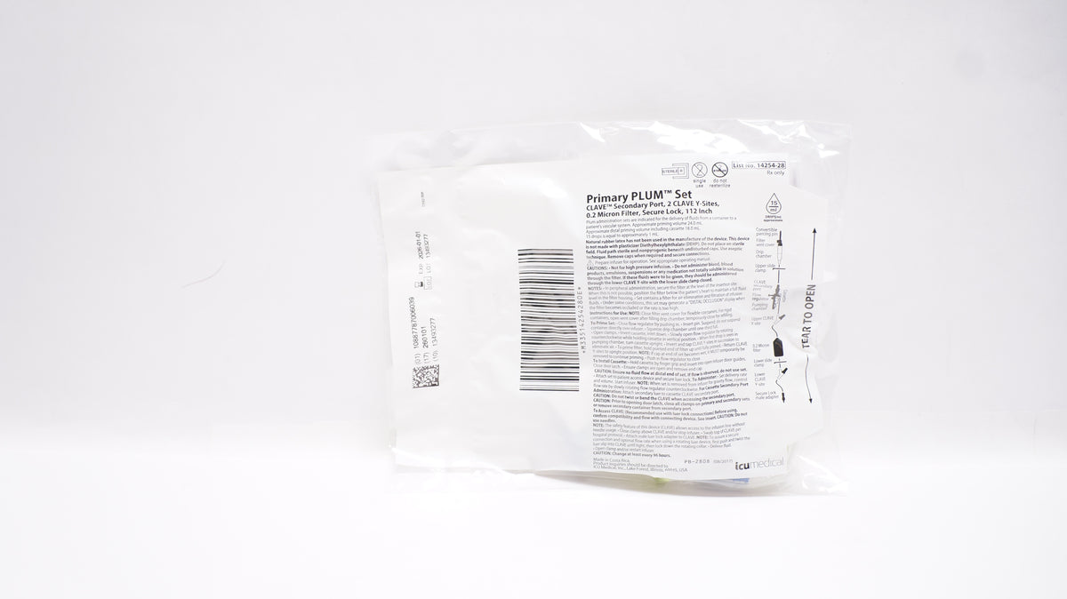 ICU Medical 14254-28 Primary Plum Set 0.2Micron Filter 112inch 15Drosp ...