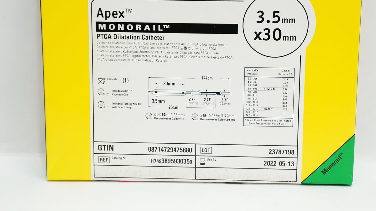 Boston Scientific H7493895930350 Apex Monorail PTCA Dilatation Cath 3 ...