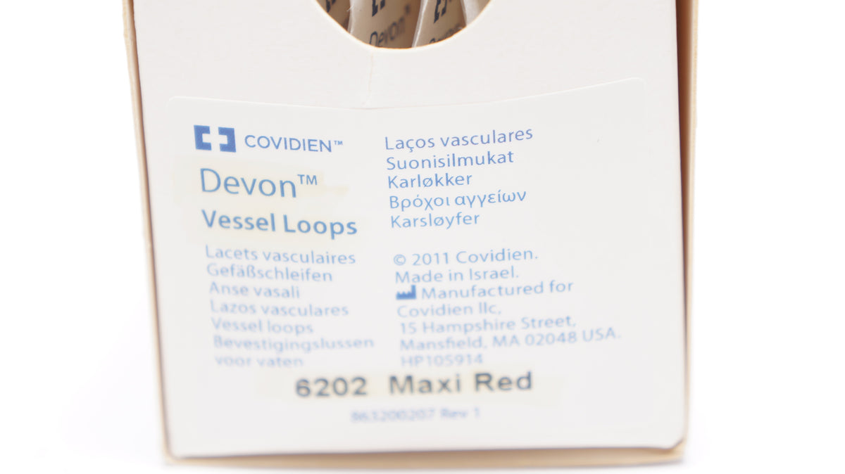 Covidien 31145744 Devon Vessel Loops, X-Ray Detectable, Maxi Red - Box ...
