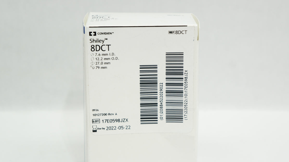 Covidien 8DCT Shiley Tracheostomy Tube Cuffed 7.6 ID x 12.2 OD x 27.0 ...