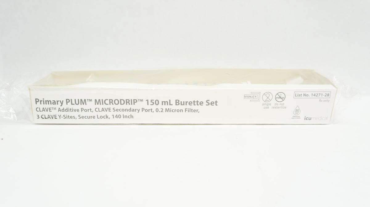 ICU Medical 14271-28 Primary Plum Microdrip 150mL Burette Set – Imedicsales