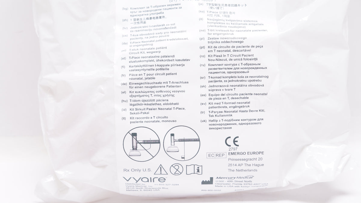 Mercury Medical M1091365VS Vyaire T-Piece Neonatal Patient CircuitKit ...