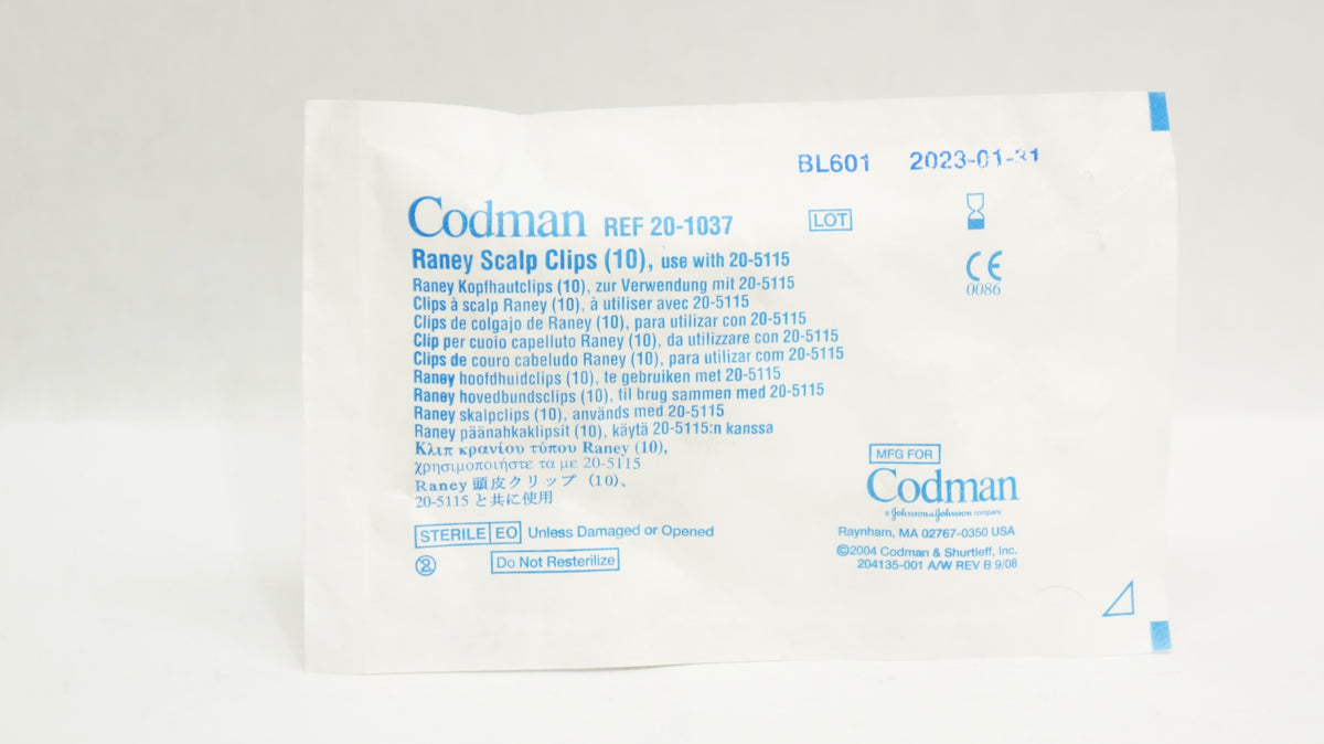 Codman 20-1037 Raney Scalp Clips (x) ~ Pack of 10 – Imedicsales