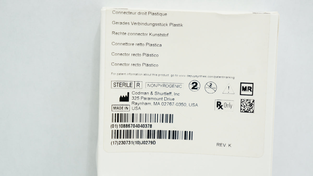 Codman 82-1504 ACCU-FLO Plastic Straight Connector (x) – Imedicsales