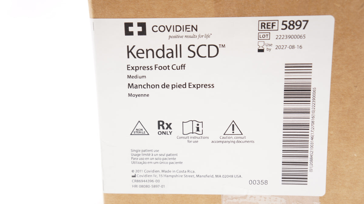 Covidien 5897R Kendall SCD Express Foot Cuff Medium - Box of 10 ...