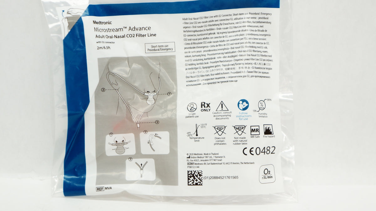 Medtronic MVA Microstream Advance Adult Oral-Nasal CO2 Filter Line 6.5 ...