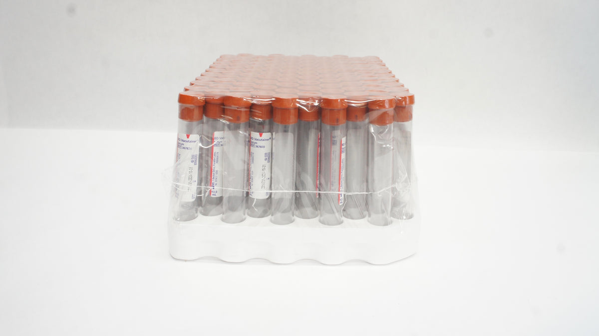 BD 367820 Vacutainer Serum Blood Collection Tubes 10.0mL 16 x 100mm ...