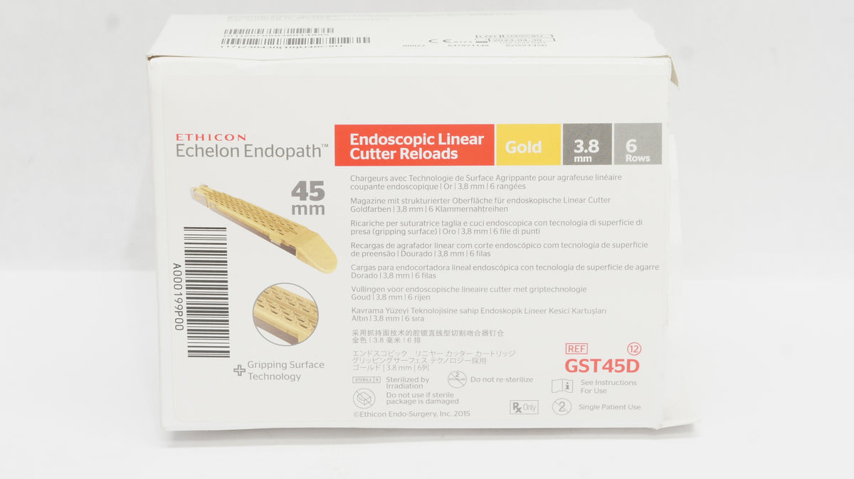 Ethicon GST45D Echelon Endopath Reload 45mm x 3.8mm 6 Rows (x) - Box o ...