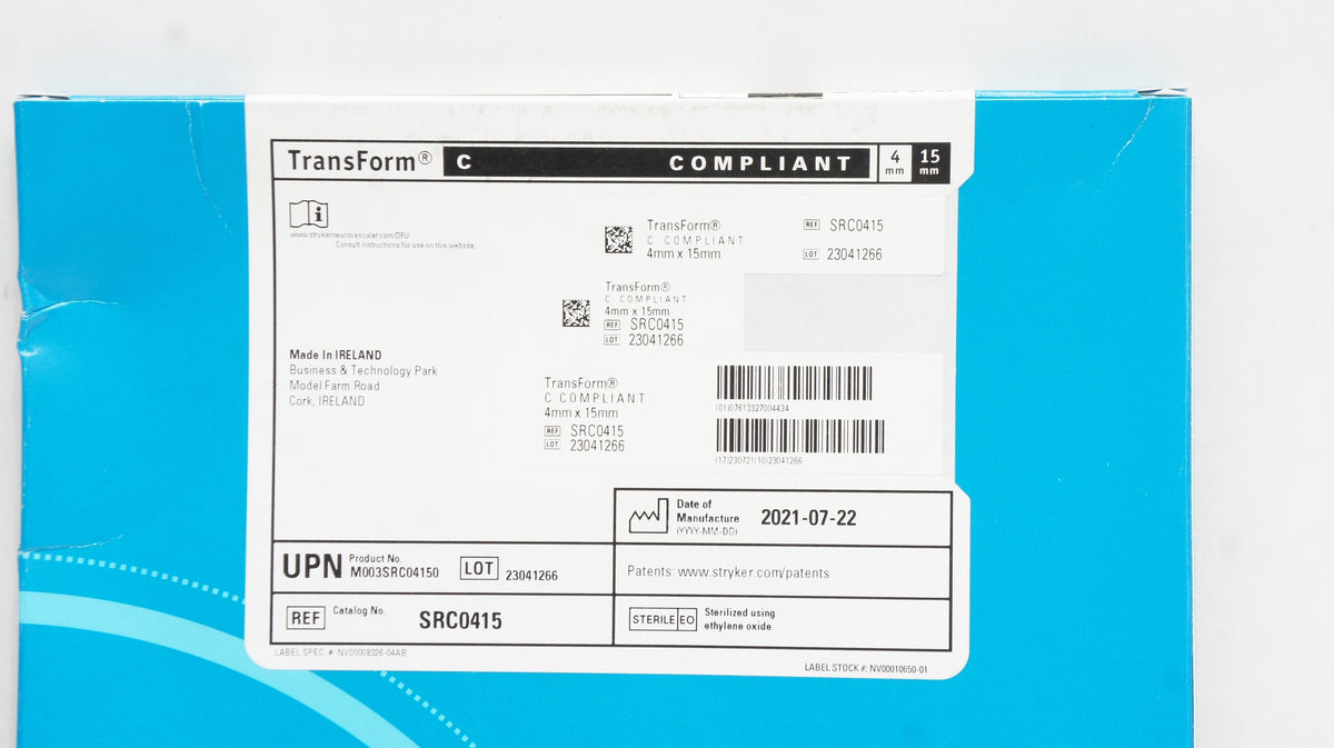 Stryker SRC0415 TransForm Occlusion Balloon Cath. 4mm x 15mm (x ...