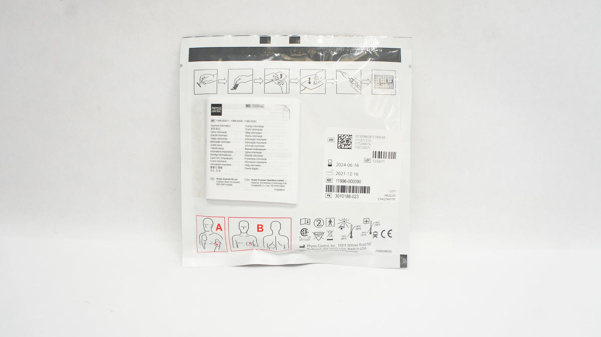 Physio Control 11996-000090 Quik-Combo RTS Adult Pacing ECG Electrodes ...