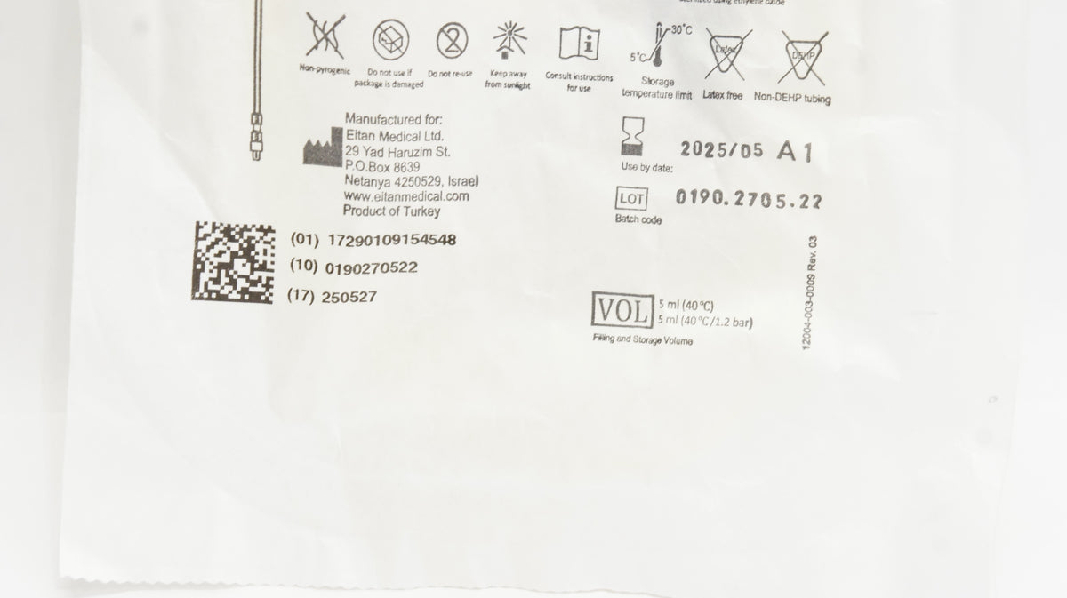 Eitan Medical 12004-000-0004 Microbore Yellow Marked Administration Se ...