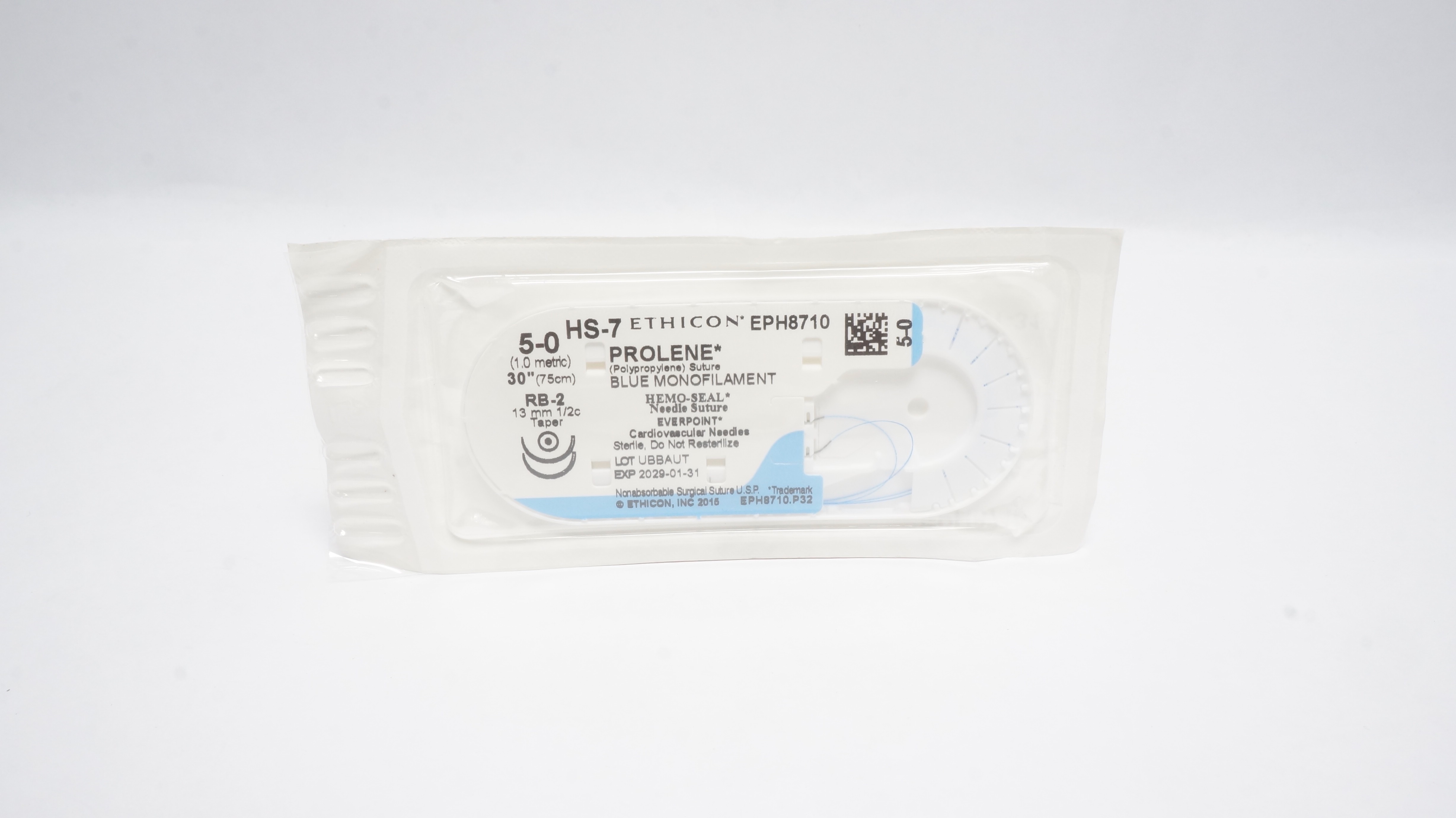 Ethicon EPH8710 5-0 PROLENE HS-7 BLUE Monofilament 30in.Stre,, RB-2 ...