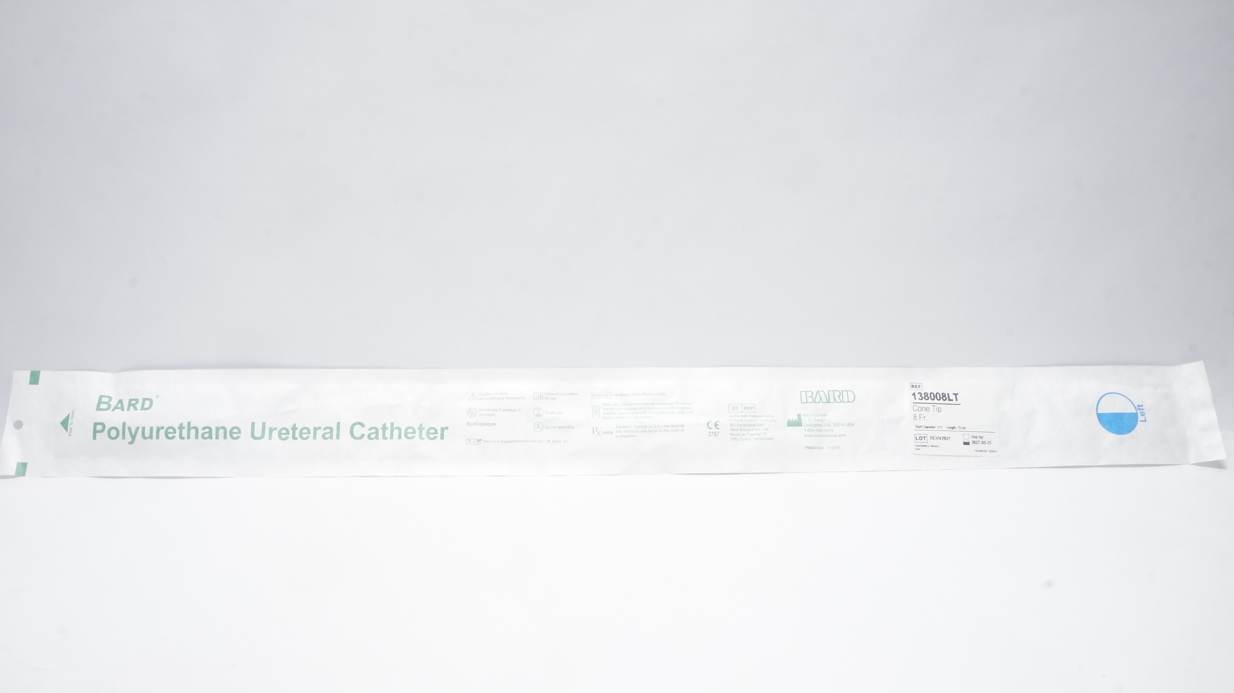 Bard 138008LT Polyurethane Ureteral Cath. Cone Tip 8Fr 5Fr x 70cm