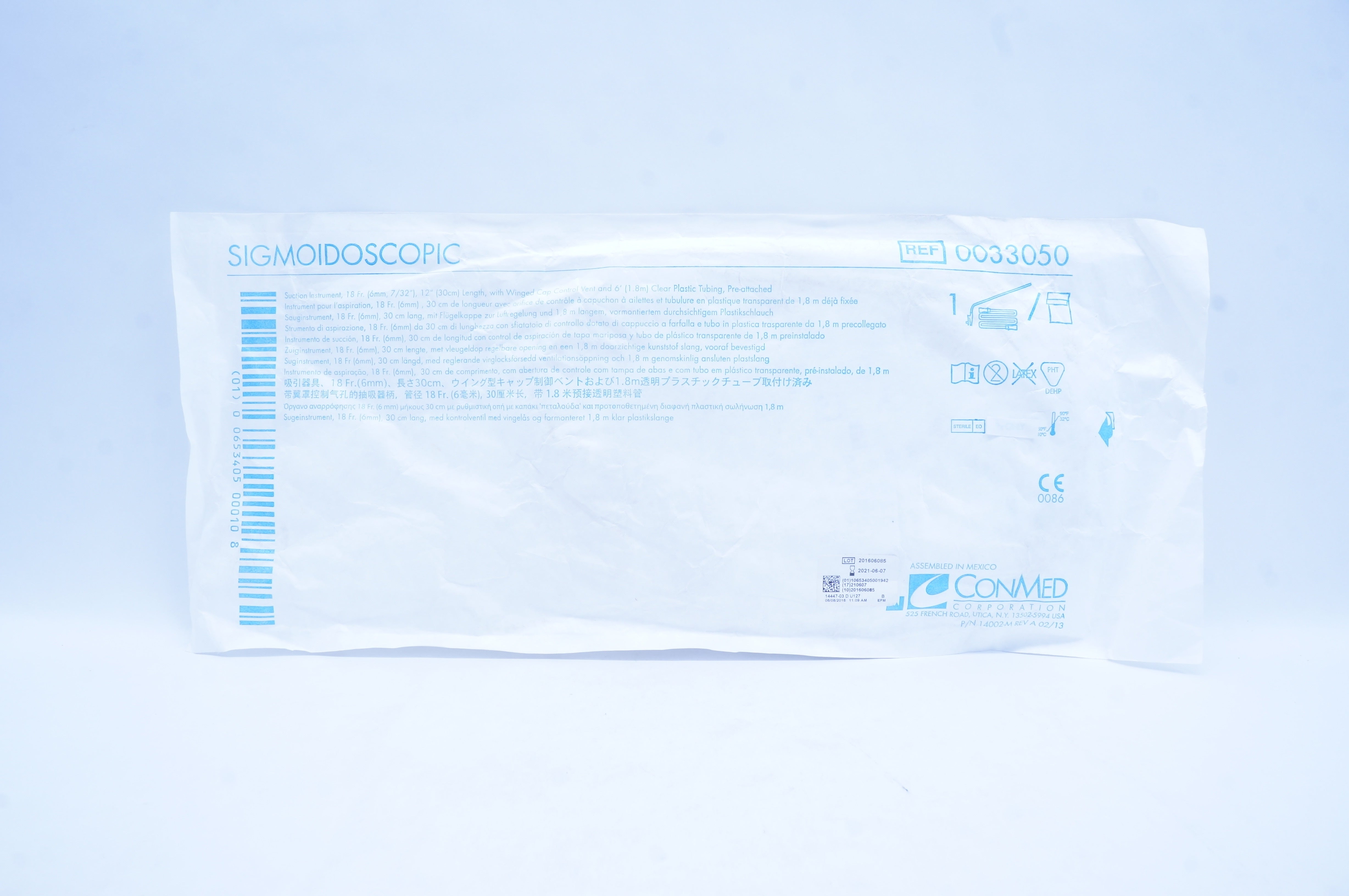 ConMed 0033050 Sigmoidoscopic Suction Instrument 18Fr x 12inch x 6ft. (x)