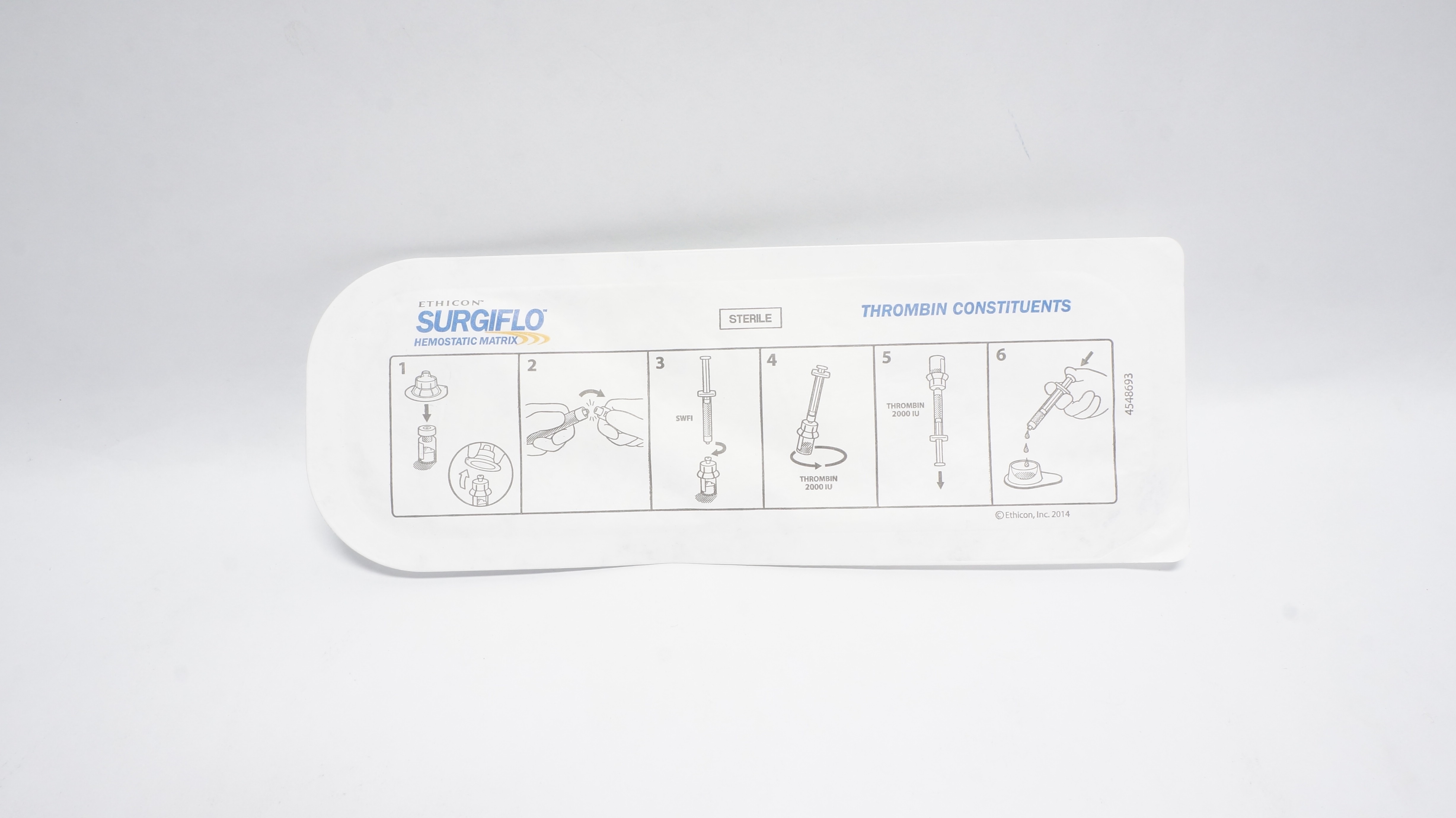 Ethicon Surgiflo Hemostatic Matrix Thrombin Constituents 2000IU